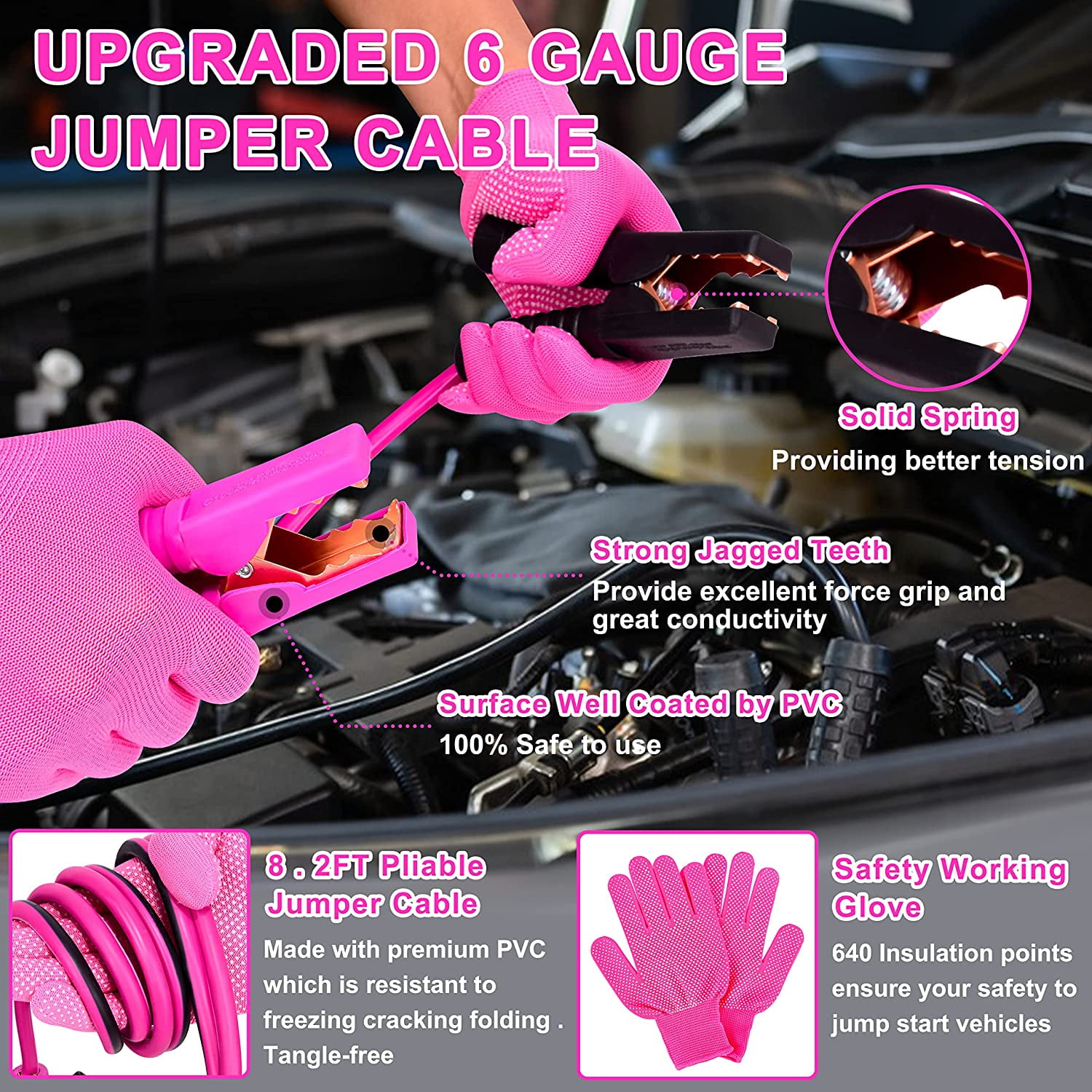 Pink Car Emergency Kit, Premium Roadside Emergency Car Accessories Kit ...