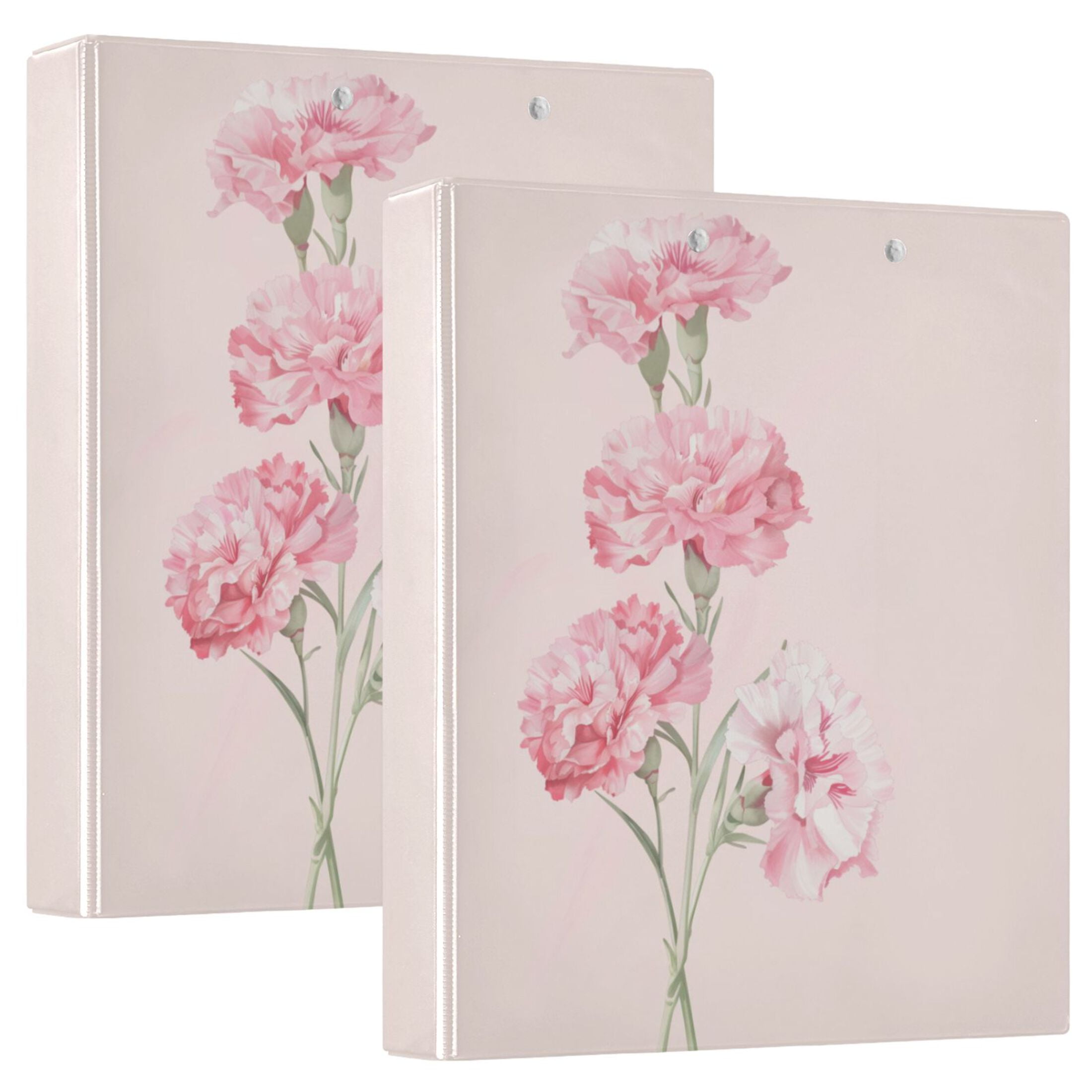 Pink Carnation Hardcover 3 Ring Binder 1.5 inch Round Rings with ...