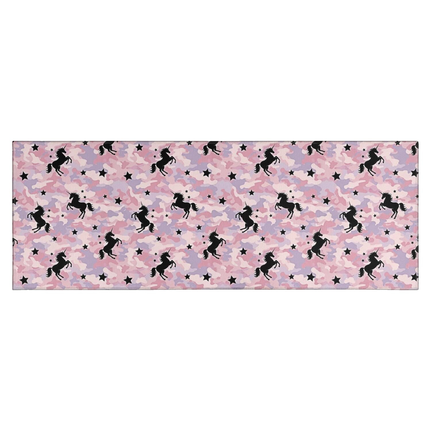 Pink Cartoon Unicorn Star Camouflage Pattern Kitchen Rug Mat,Kitchen ...