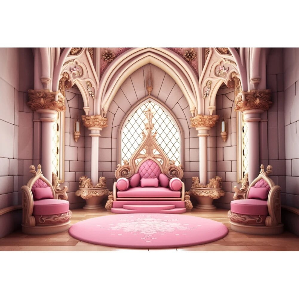 Pink Castle Background Customized Photo Fantasy Baby Girl Child ...