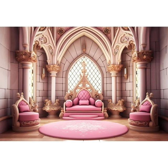 Pink Castle Background Customized Photo Fantasy Baby Girl Child ...