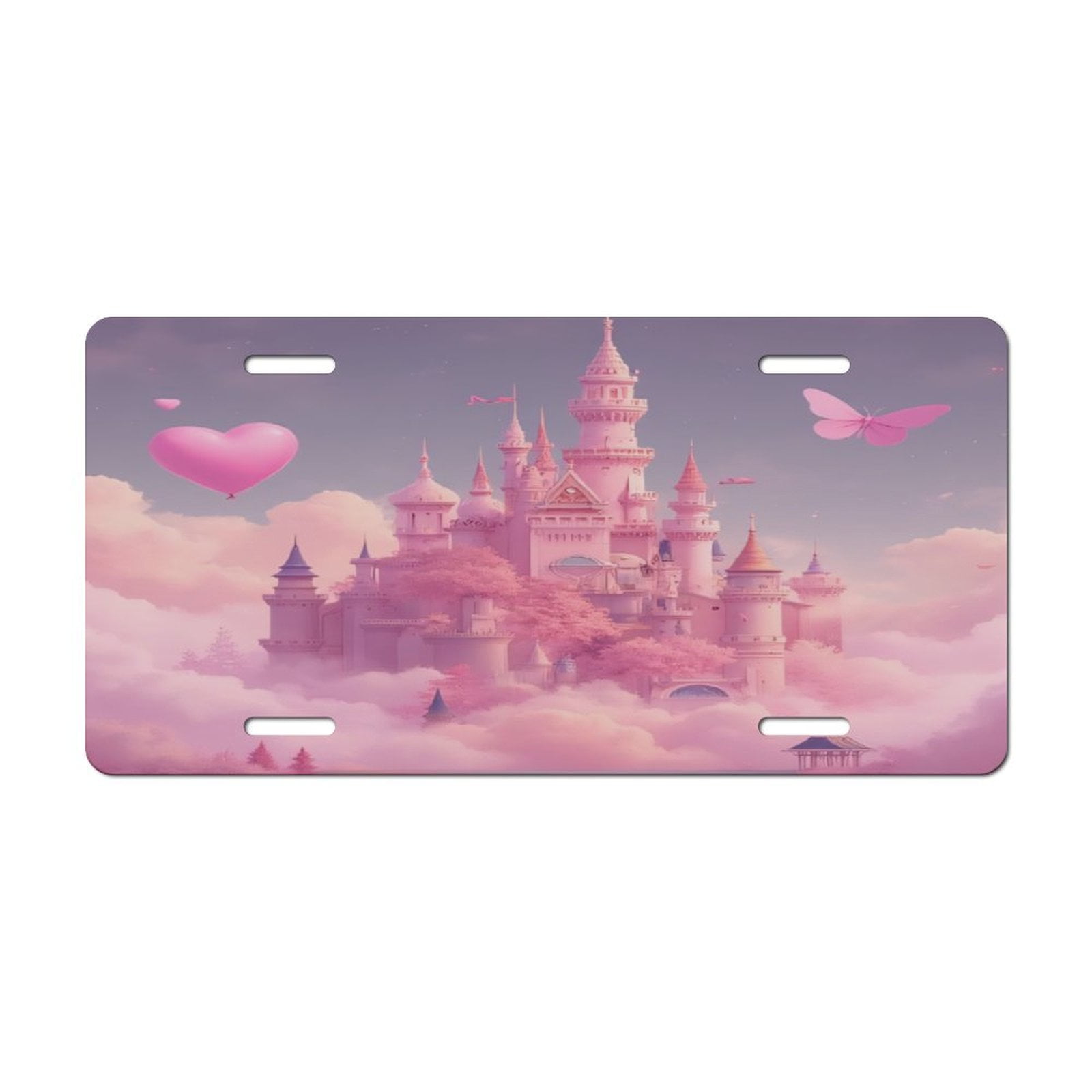 Pink Castle in Clouds Car Decorative Front License Plate,Vanity Tag ...