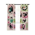 Pink Cat Patchwork Blackout Curtains 63 Inches Length, Farmhouse Cabin ...