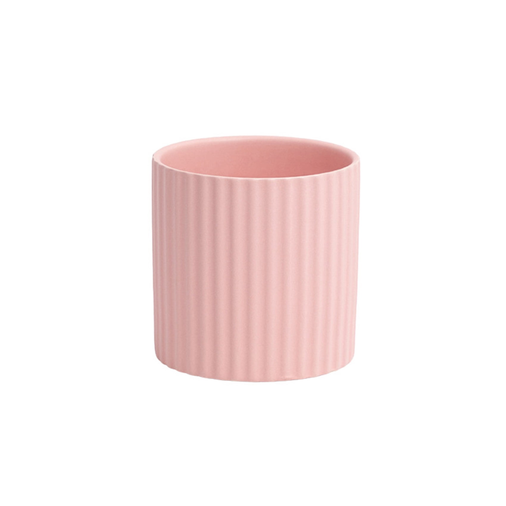 Pink Ceramic Planters Medium Cylinder Indoor Plant Pots for Plants ...