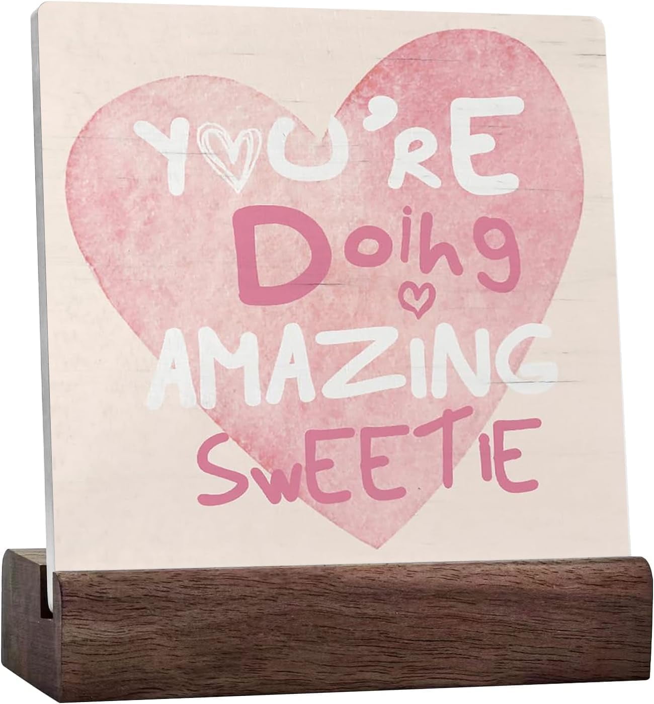 Pink Ceramic Table Sign Decor,Spring Decor,Inspirational You're Doing ...