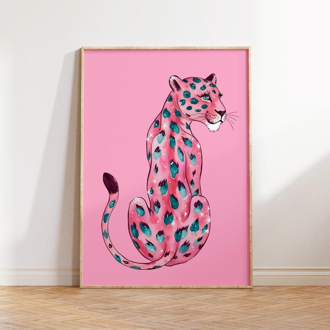 Pink Cheetah Animal Print Cute Aesthetic Wall Art Print Trendy ...