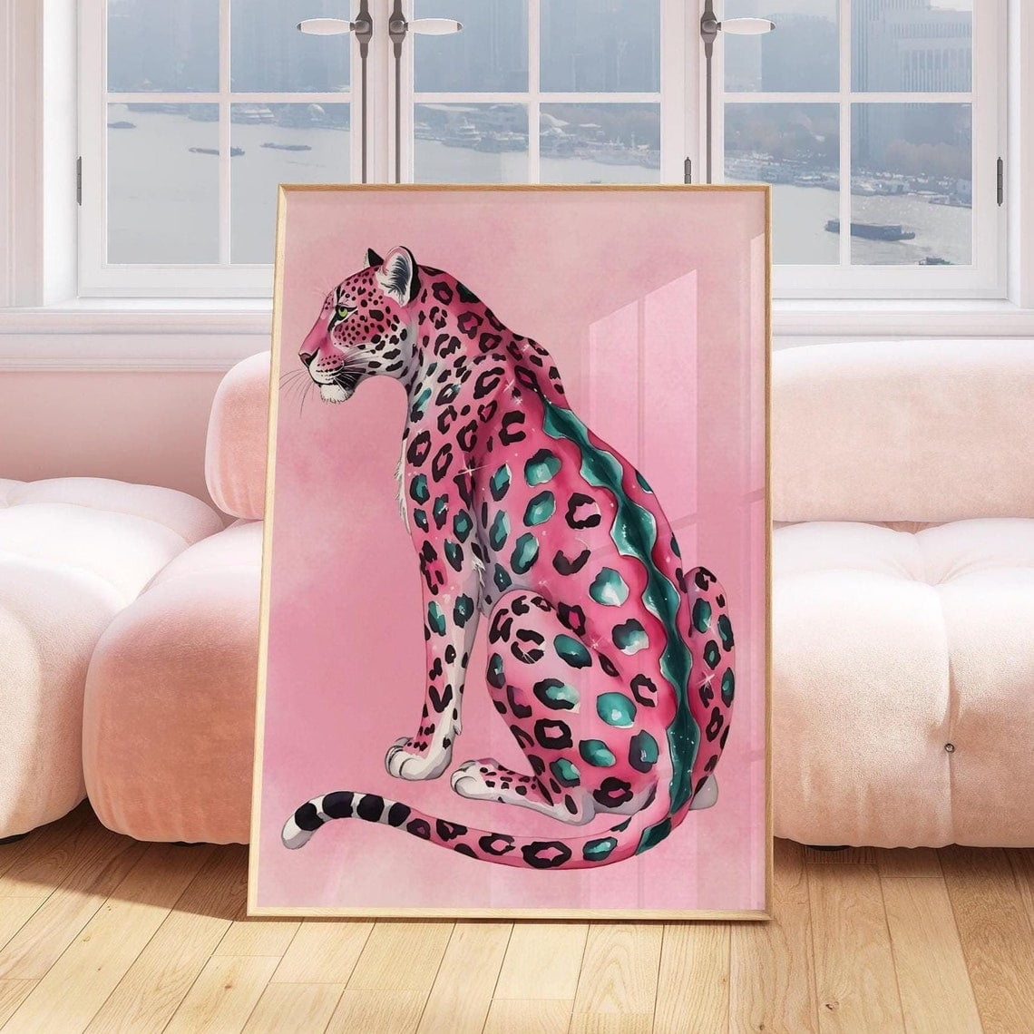 Pink Cheetah Animal Print Cute Aesthetic Wall Art Print Trendy ...