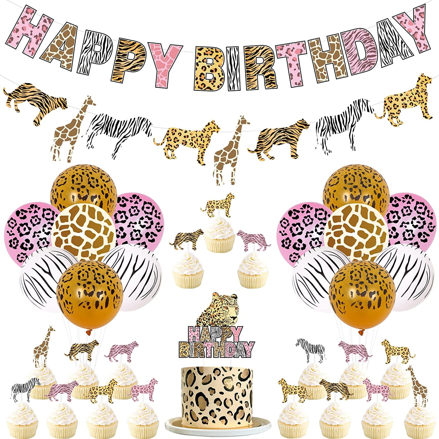 Cheereveal Cheetah Birthday Decorations Kit for Girl's - Walmart.com