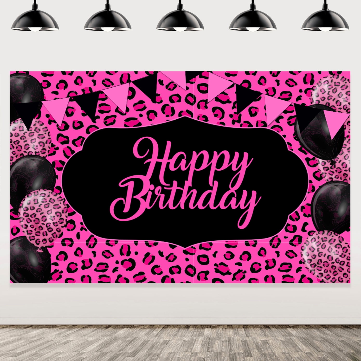 Cheereveal Pink Cheetah Backdrop, Leopard Print Birthday Party ...