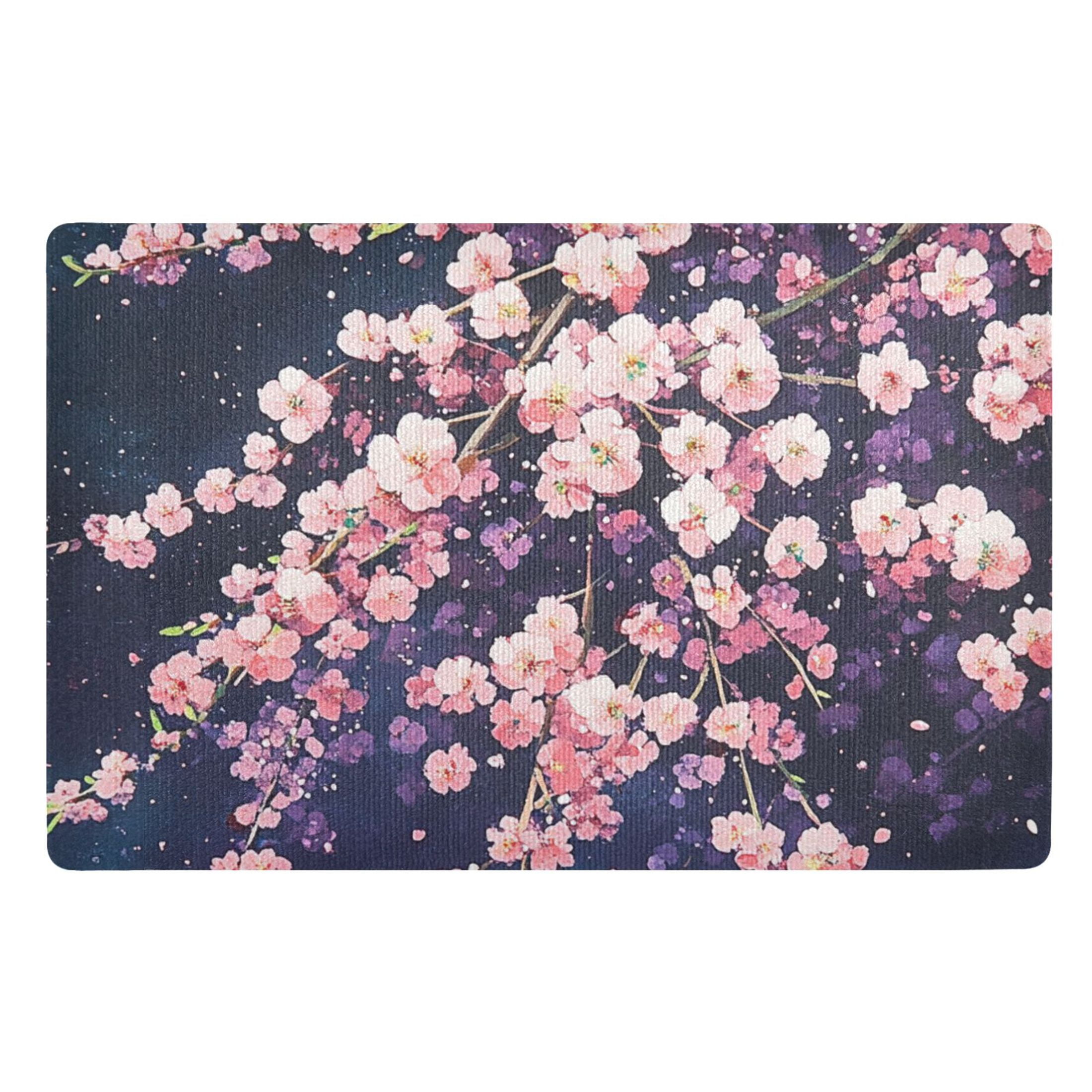 Pink Cherry Blossom Floor Door Mat Outdoor Indoor for Home Entrance ...