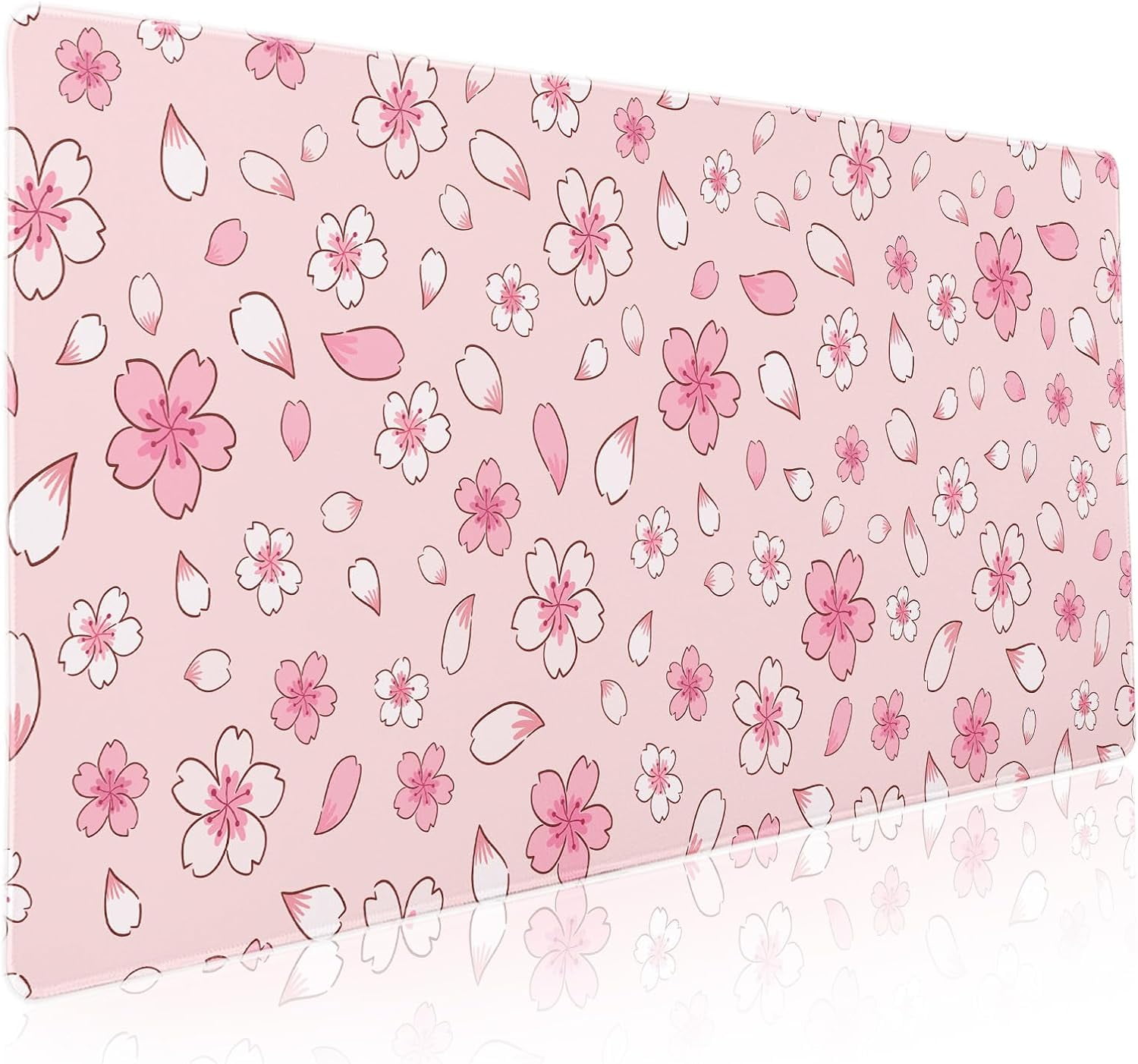 Pink Cherry Blossom Gaming Mouse Pad XXL Cute Anime Aesthetics Floral ...