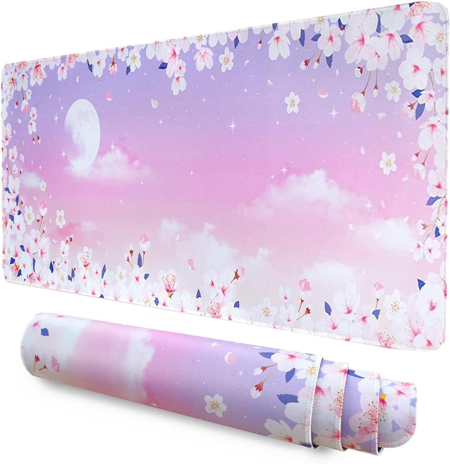 Pink Cherry Blossom Gaming Mouse Pad XXL Extended Star Sky Mousepad ...