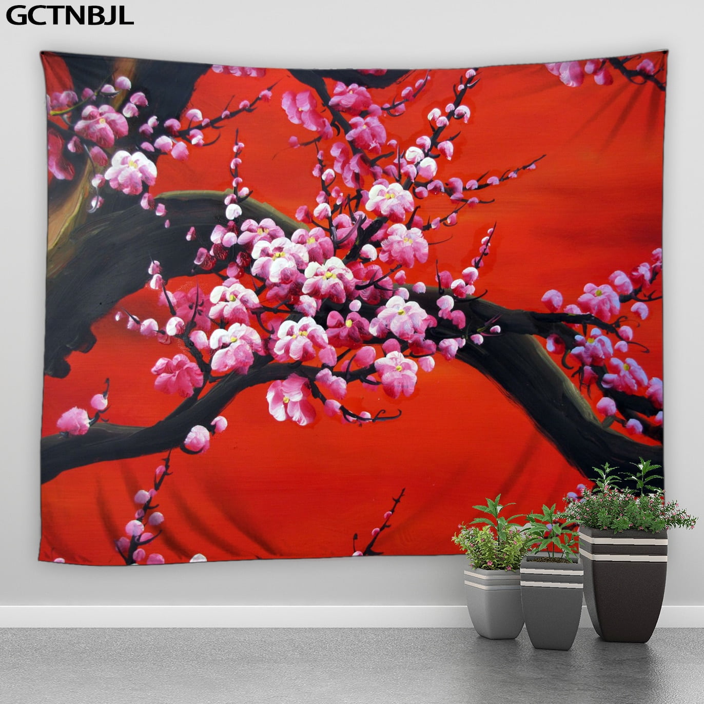 Pink Cherry Blossom Mount Fuji Tapestry Wall Hanging Cute Japanese ...