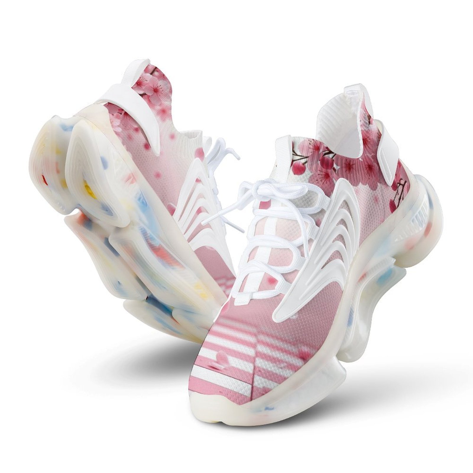 Pink Cherry Blossom Petals Falling Walking Shoes for Men Woman ...