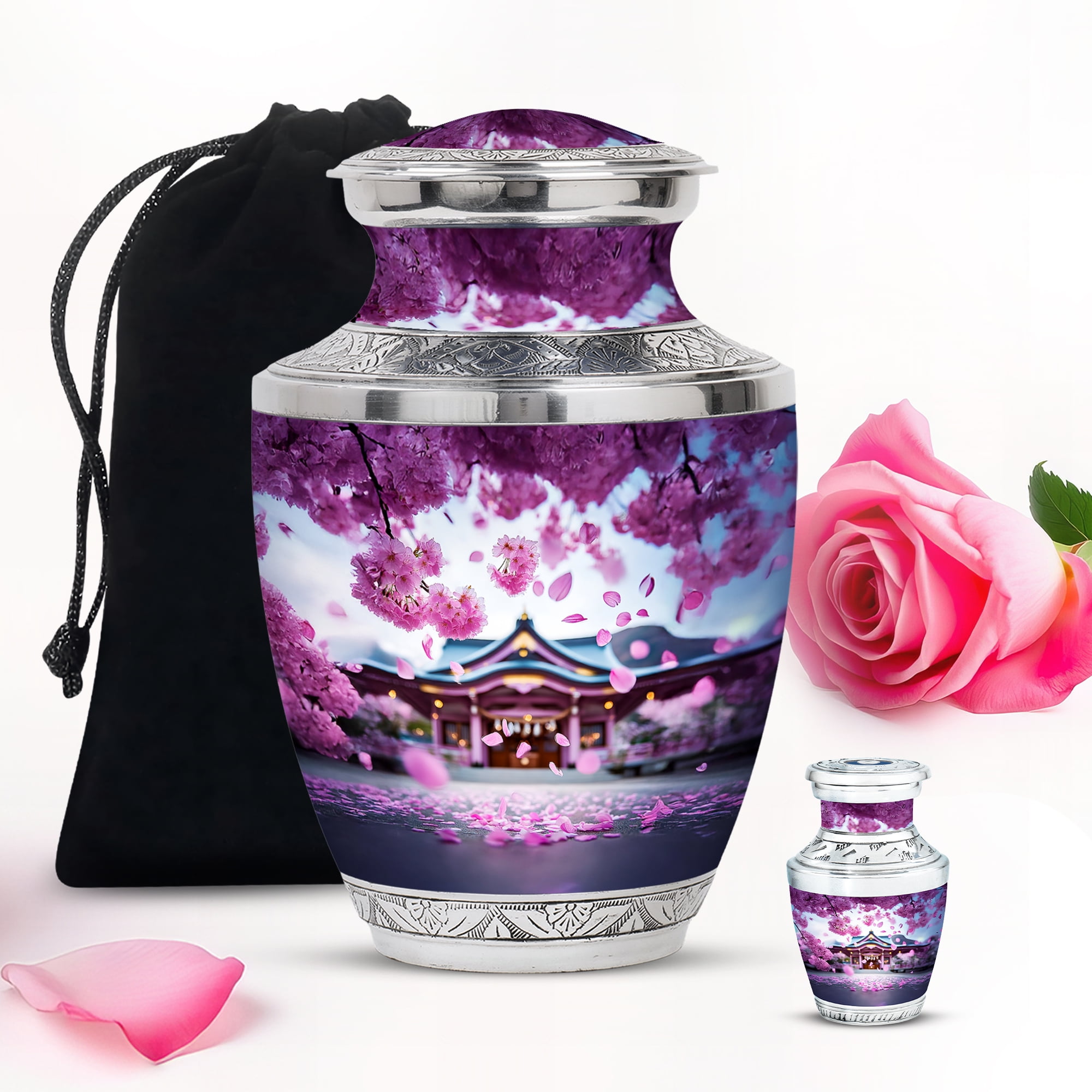 Pink Cherry Blossom Small Unique Urns For Human Ashes Adult Female ...