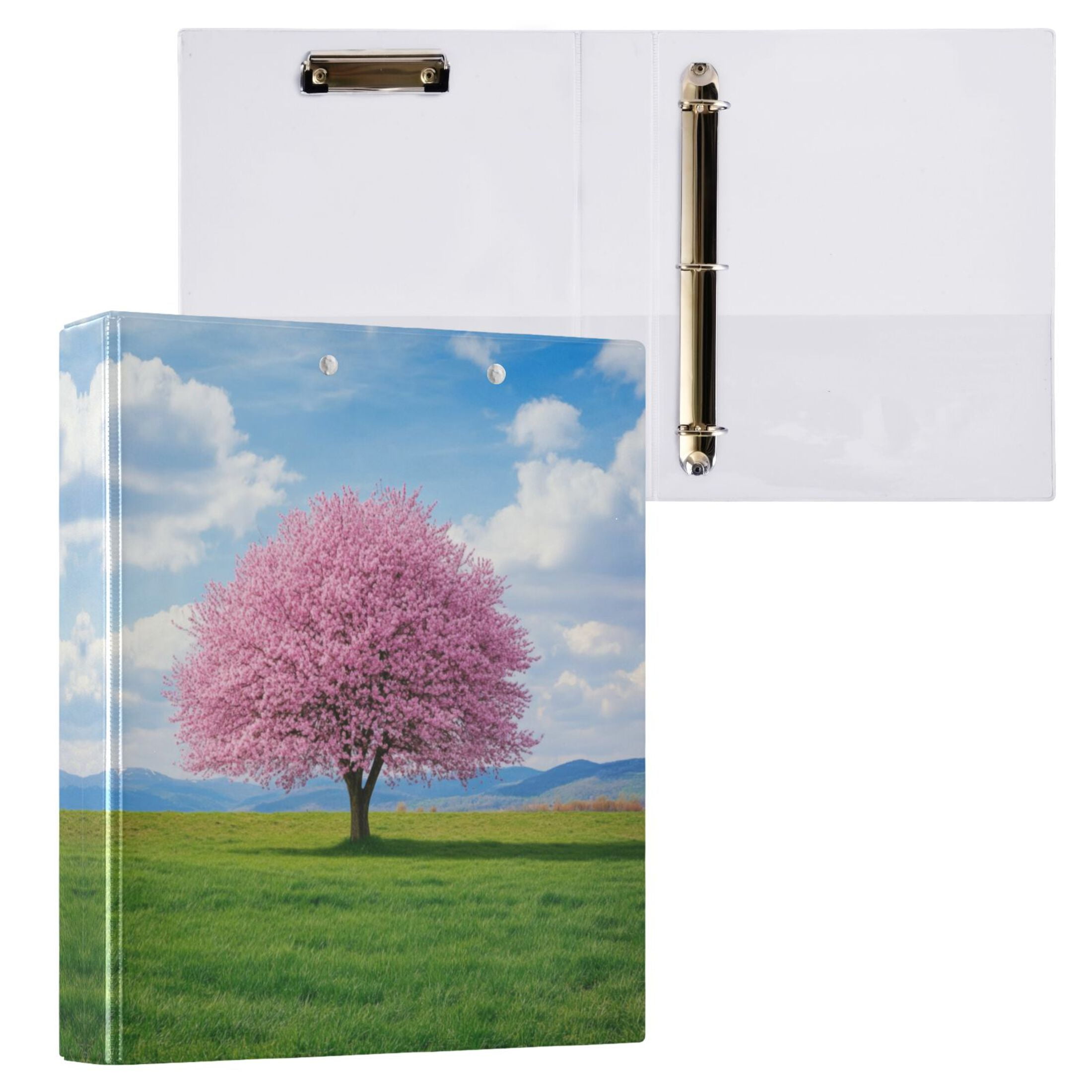 Pink Cherry Blossom Tree 3 Ring Hardcover Binders 1.5in Round Rings for ...