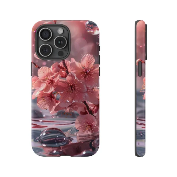Pink Cherry Blossom Tree Over Water Case for iPhone 17 11 12 13 14 15 ...
