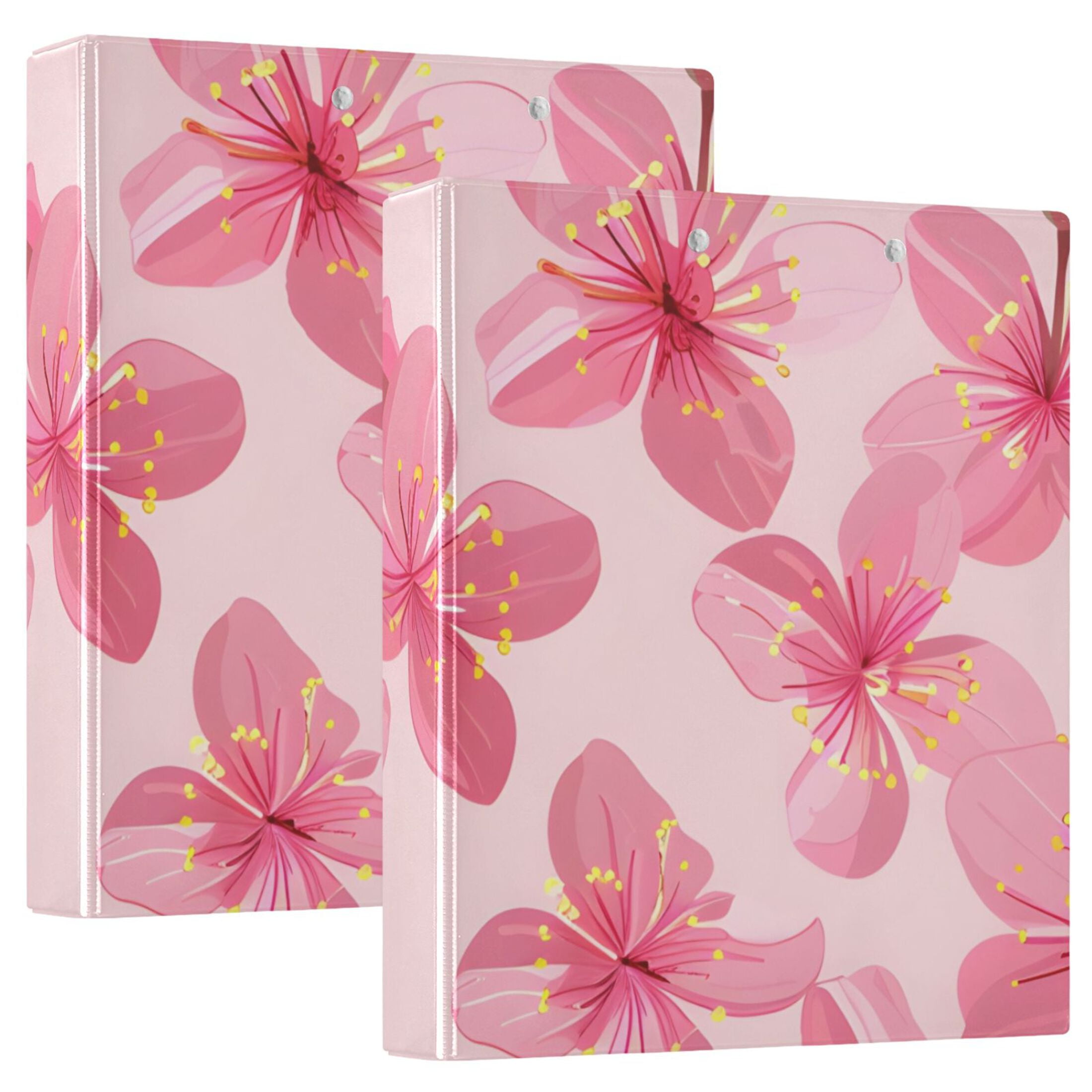 Pink Cherry Blossoms Flower Hardcover 3 Ring Binder 1.5 inch Round ...