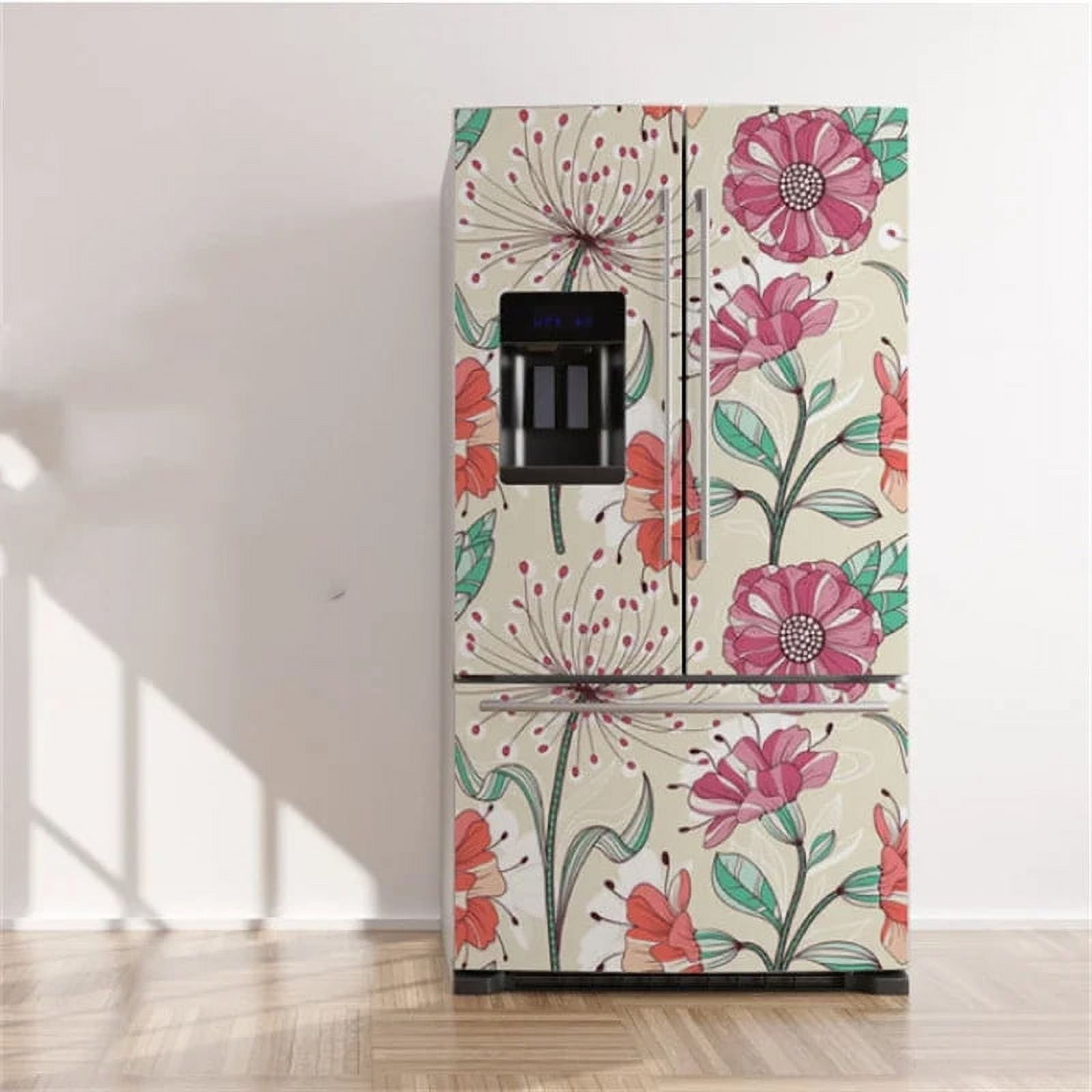 Pink Cherry Blossoms Flowers Refrigerator Stickers Spring Sakura Floral ...