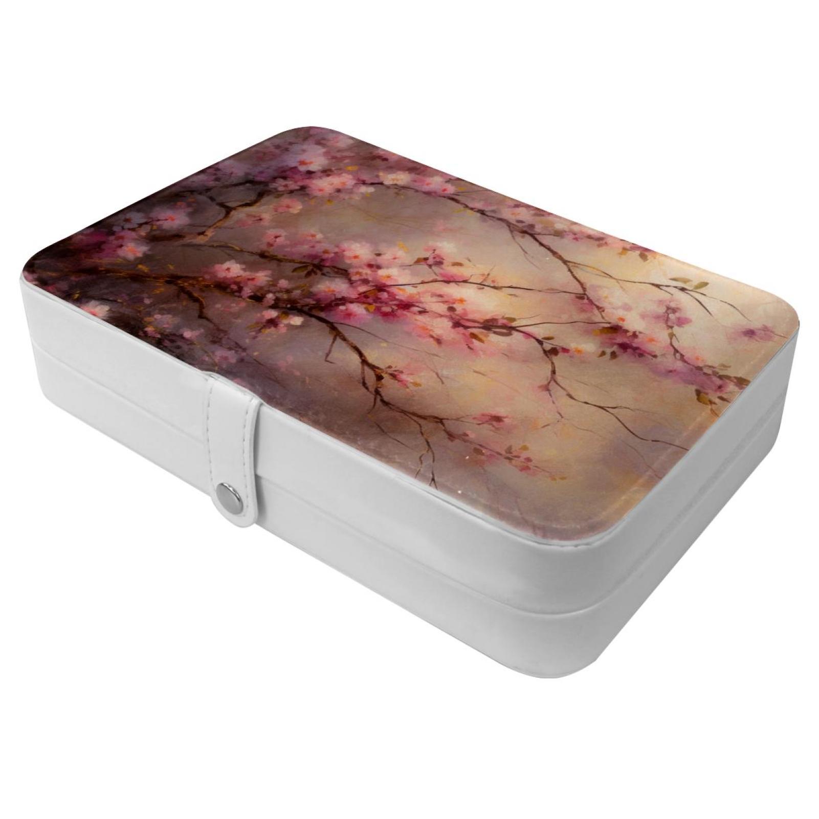 Pink Cherry Blossoms Travel Jewelry Box - Compact and Portable - Ideal ...