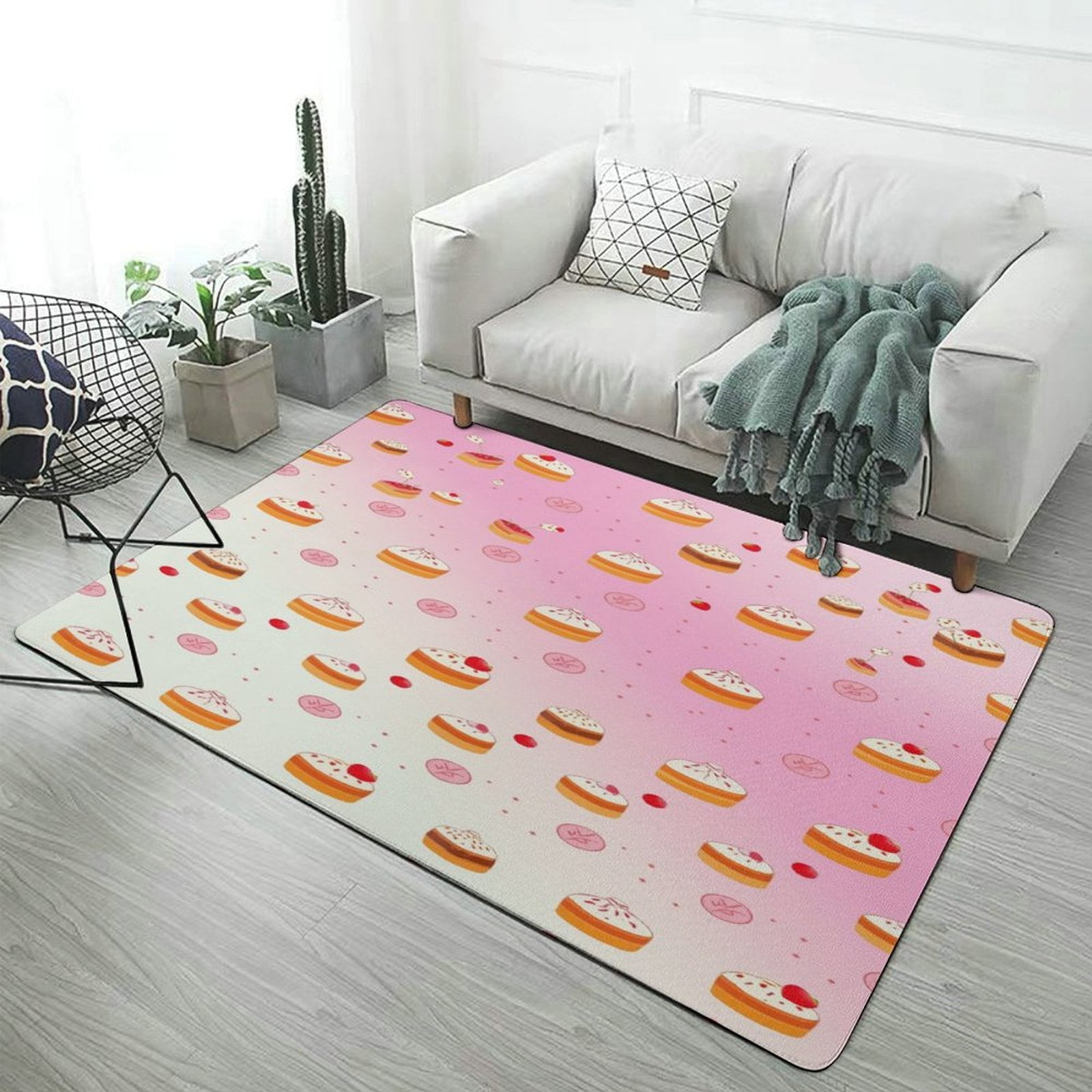 Pink Cherry Cakes Carpet Large Size Living Room American Style Rugs ...