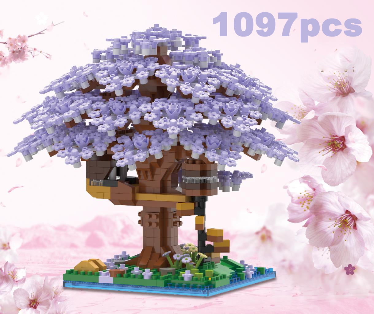 Pink Cherry Tree House Building Micro-particle Building Block Classic ...