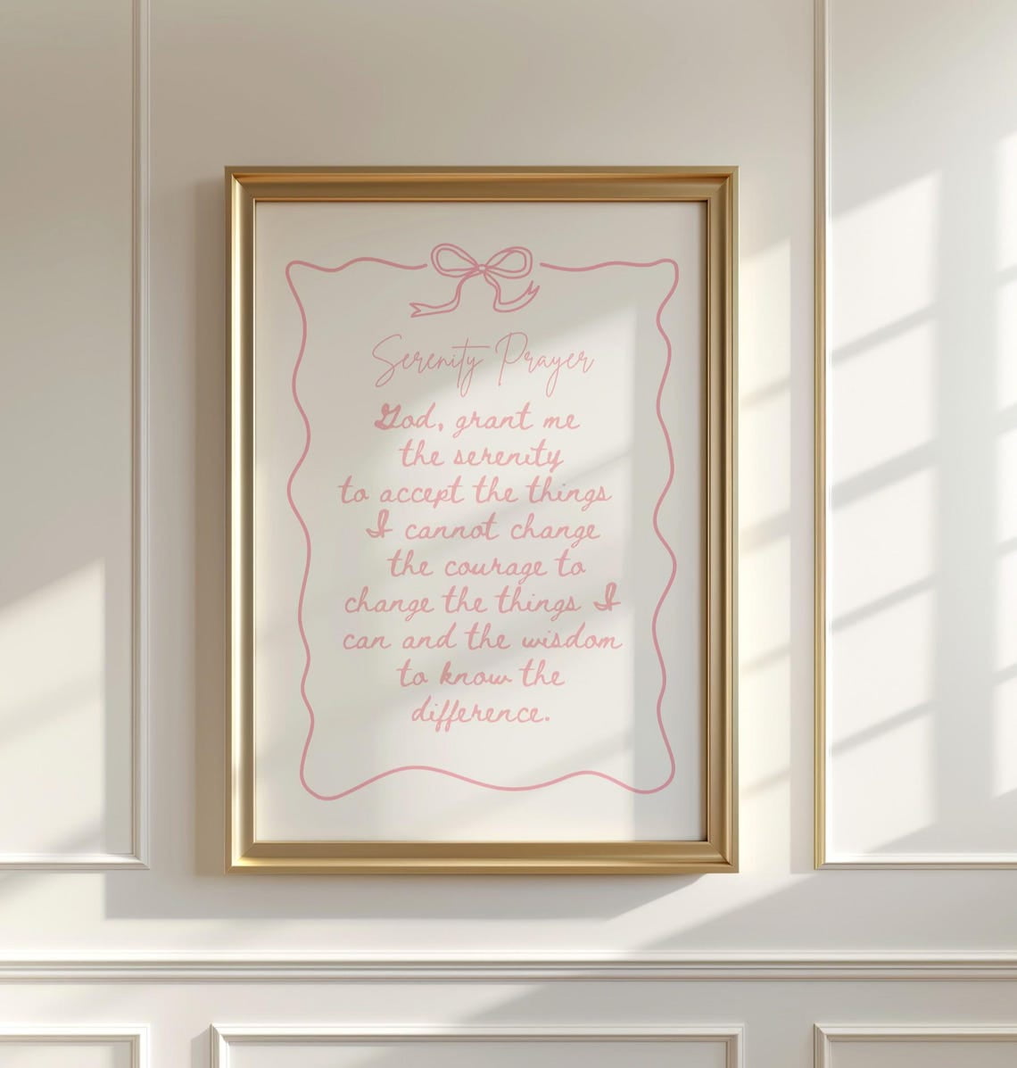 Pink Christian Wall Art Bible Verse Nursery Baby Room Decor Cute Bow ...