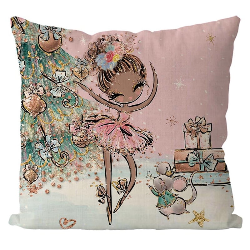 Pink Christmas Pillow Covers 18x18 Christmas Pillows Decorative Throw ...