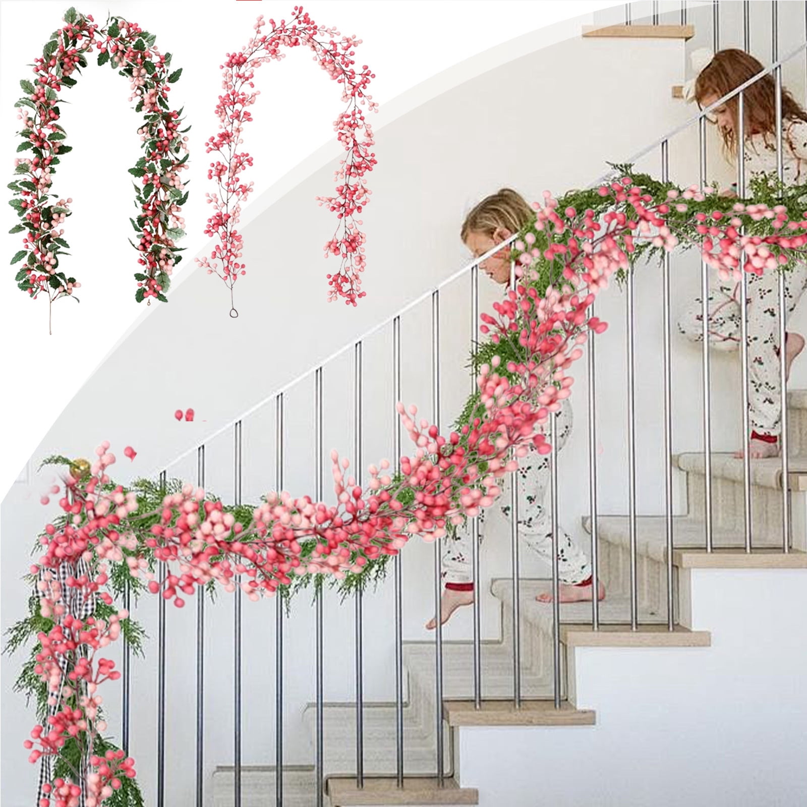 Pink Christmas Simulation Decorative Rattan 78.7in, Artificial ...