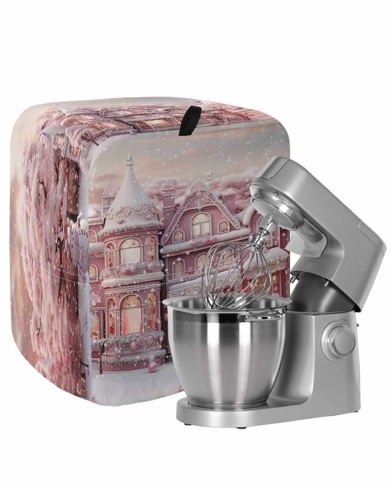 Pink Christmas Stand Mixer Dust Cover with Storage Pocket & Handles ...