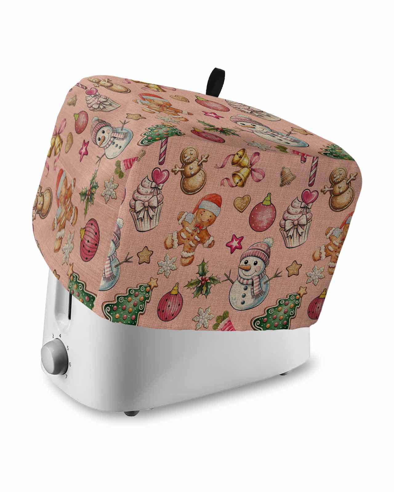 Pink Christmas Toaster Cover 4 Slice, Large Kitchen Appliance Covers ...