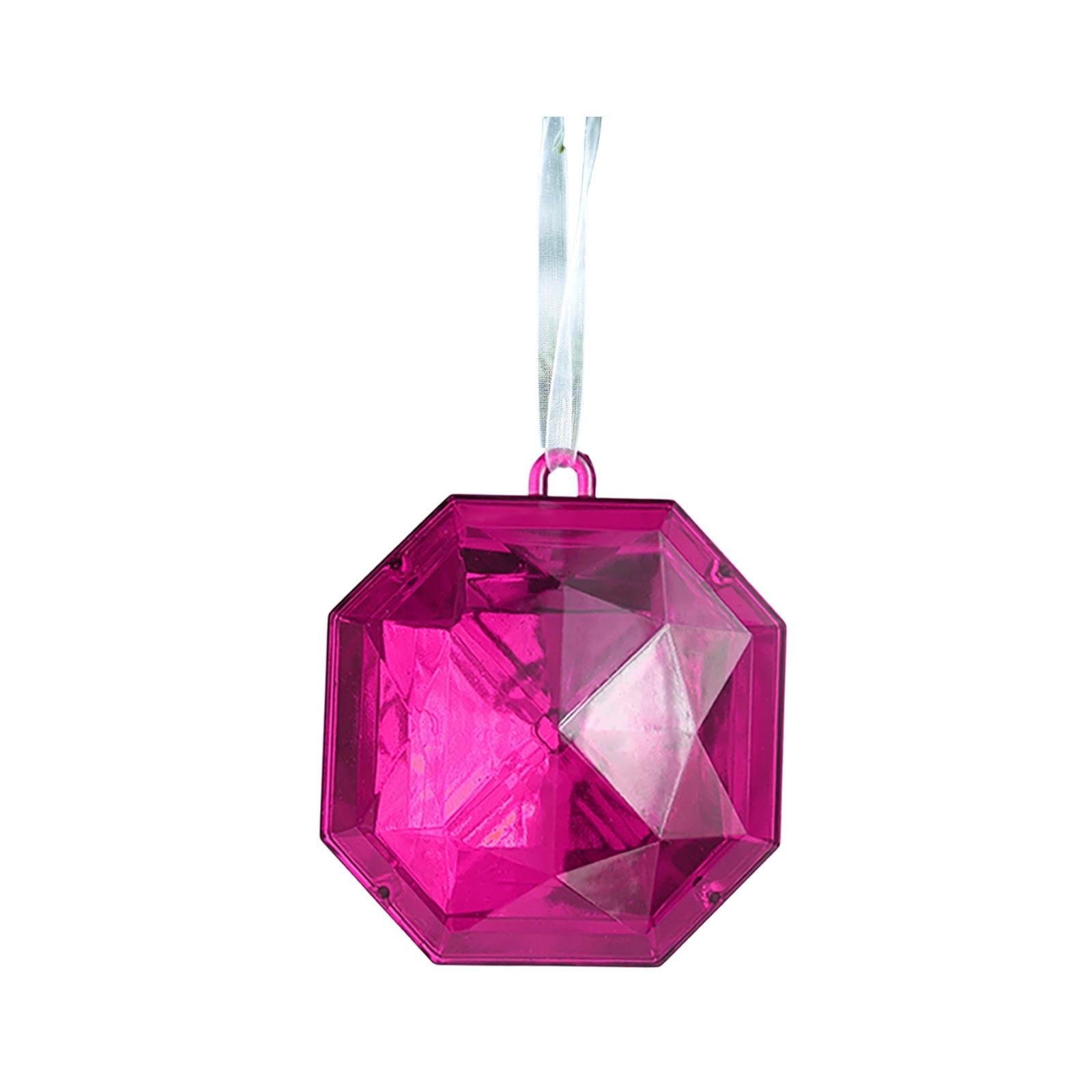 Pink Christmas Tree Ornaments Pink Shimmering Plastic Gemstones ...