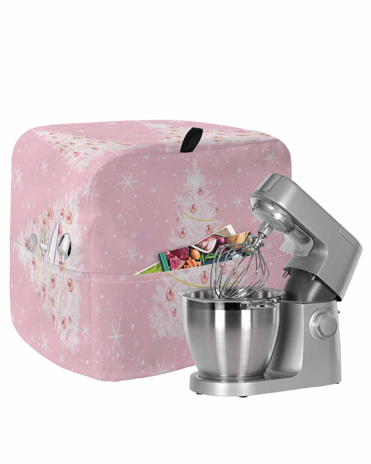 Pink Christmas Tree Stand Mixer Dust Cover with Storage Pocket ...