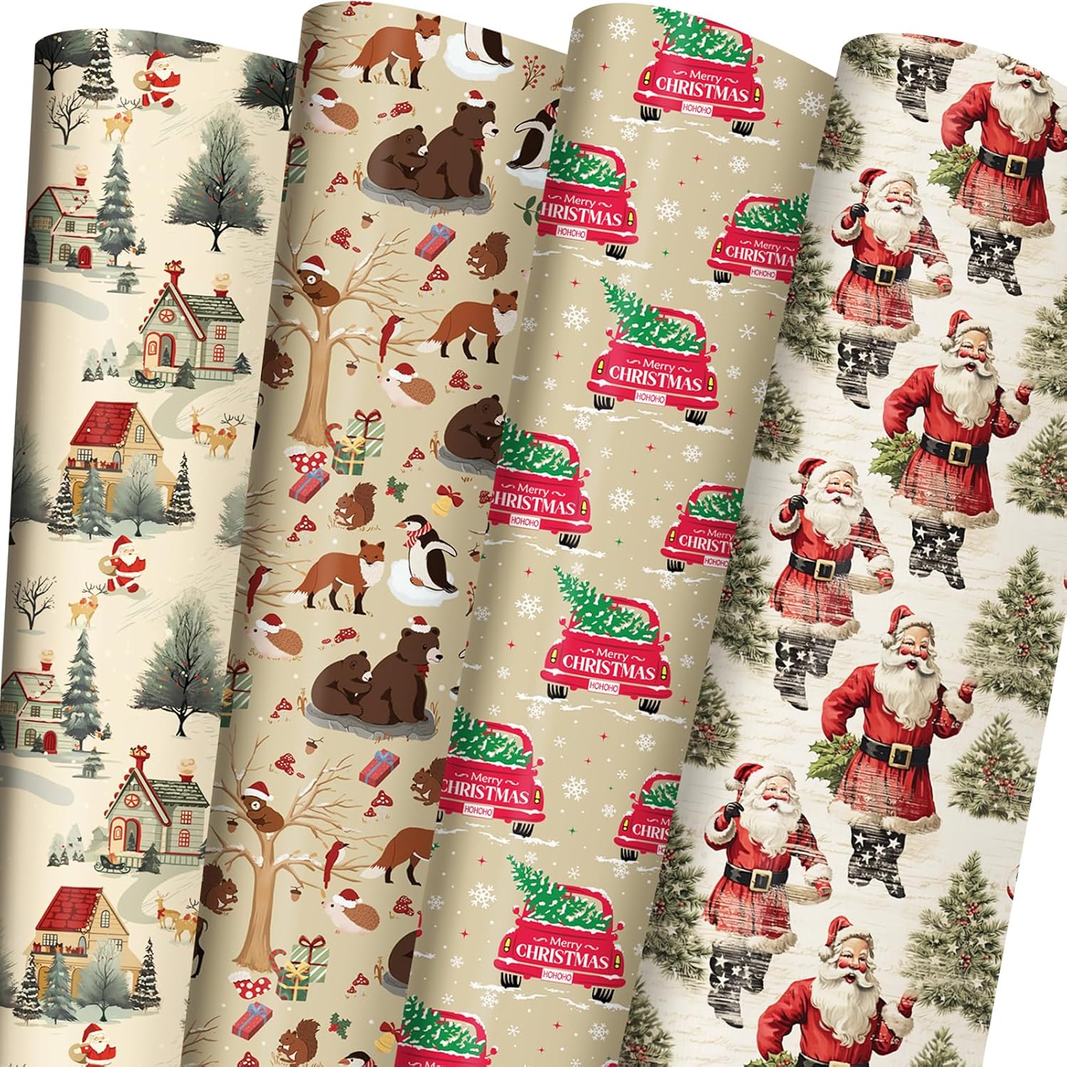Pink Christmas Wrapping Paper for Kids Adults - Xmas Wrapping Paper ...