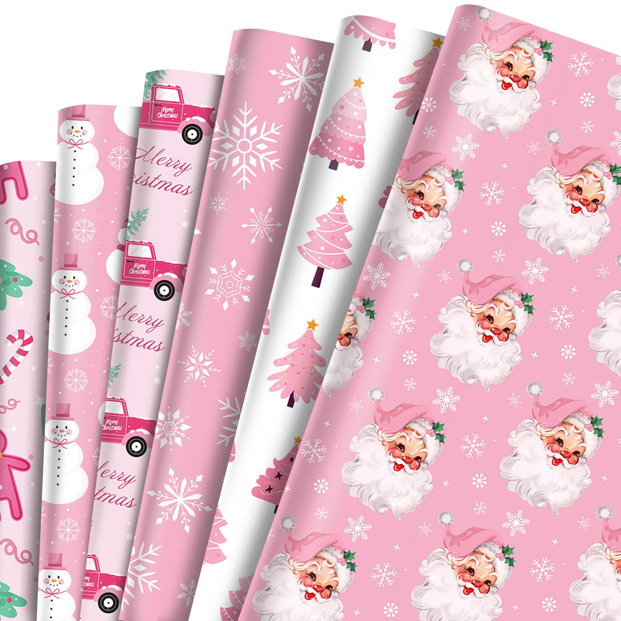Pink Christmas Wrapping Paper OIF8 Pink Santa Wrapping Paper Sheets ...