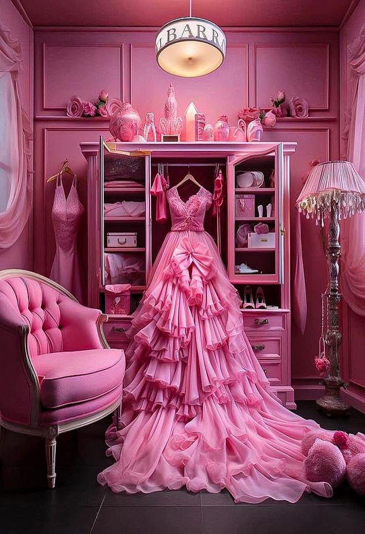Pink Cloakroom Indoor Wardrobe Princess Girl Birthday Party Portrait r ...
