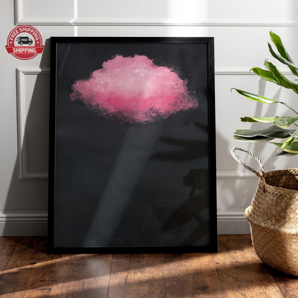 Pink Cloud Minimalist Sky Landscape Art, Unframed Canvas - Walmart.com