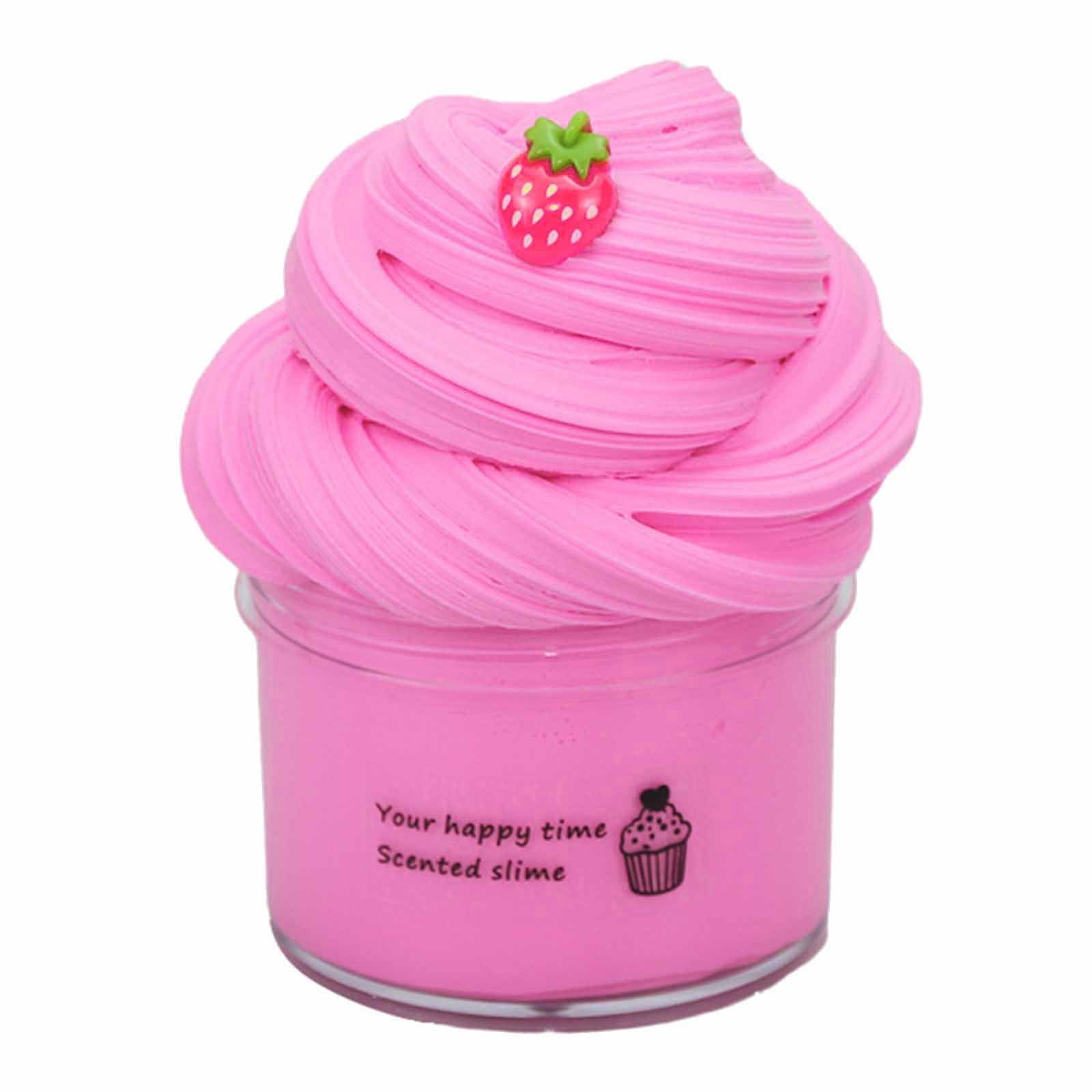 Pink Cloud Slime with Strawberry Topping - Scented Butter Slime for ...