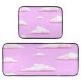 Pink Clouds 2-Piece Kitchen Carpet Mat Set, Non-Slip Memory Foam, Soft ...