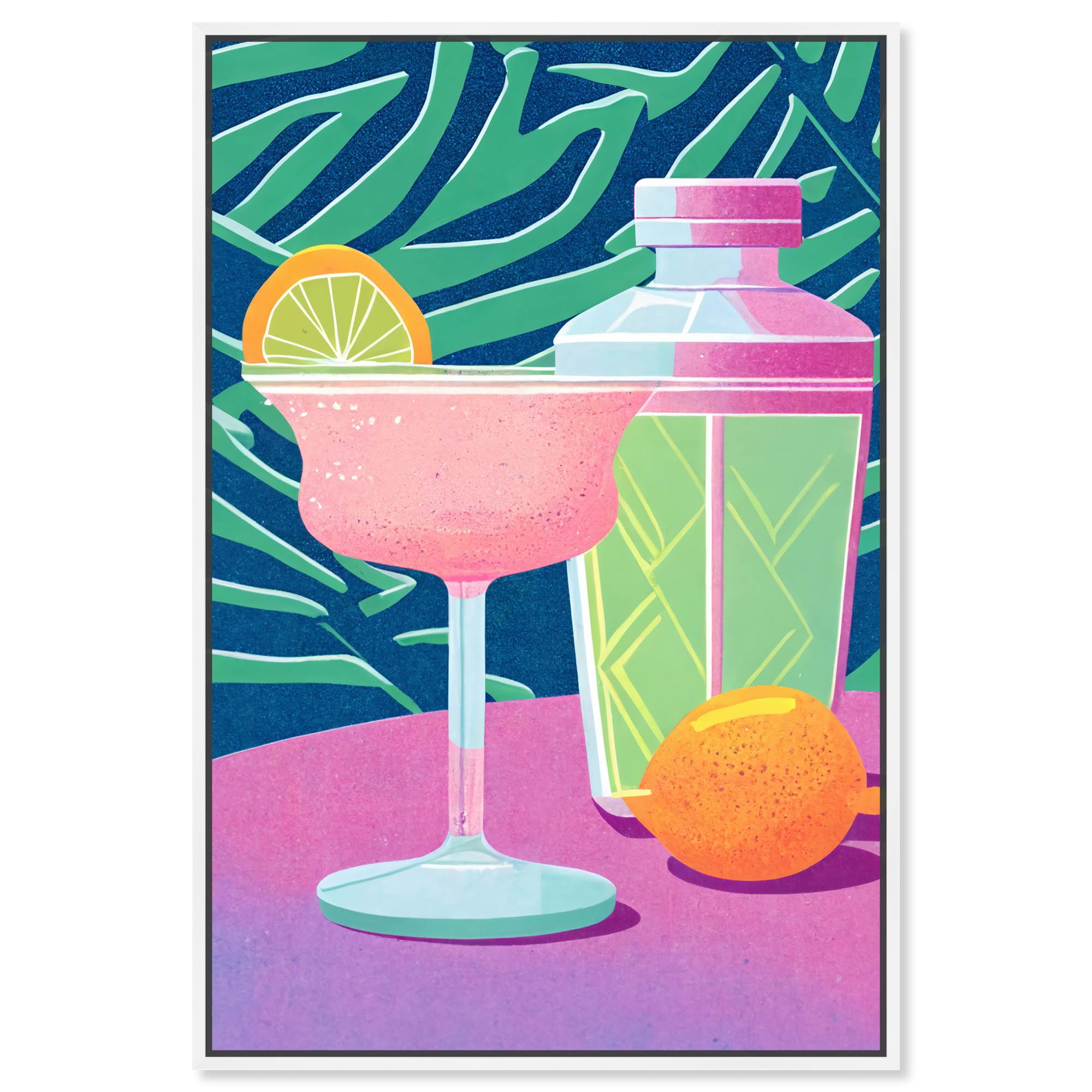 Pink Cocktail Canvas Drinks and Spirits Wall Art by Art Remedy, White ...