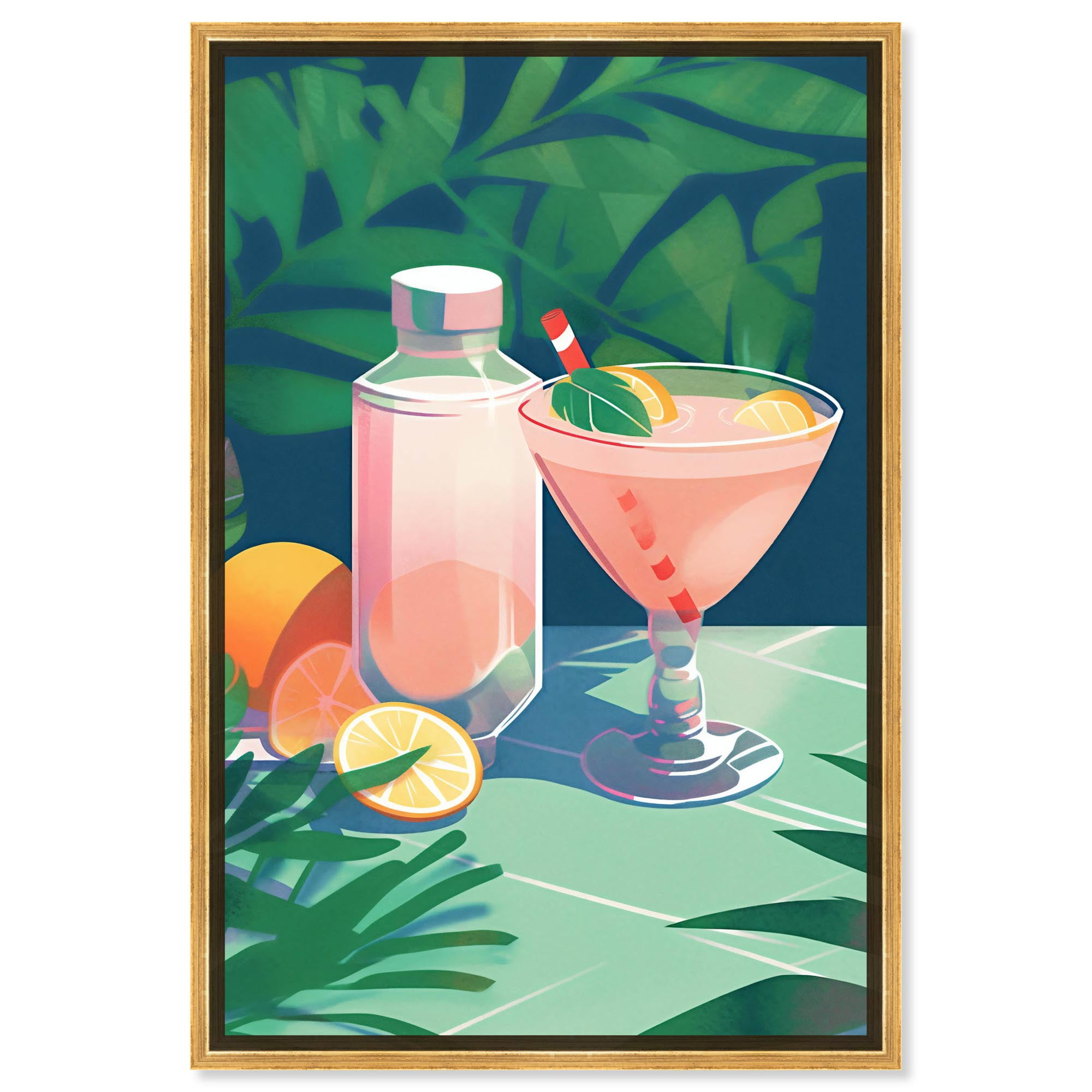 Pink Cocktail in the Sun Canvas Drinks and Spirits Wall Art by Art ...