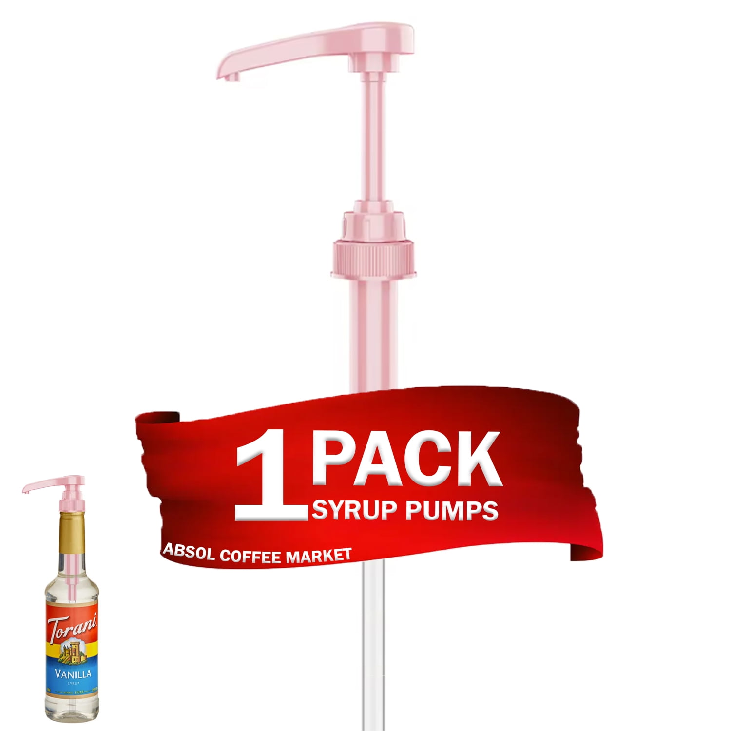 Pink Coffee Syrup Pump, 1 Pack, for 750ml/25.4 oz Syrup Bottle, Pink ...