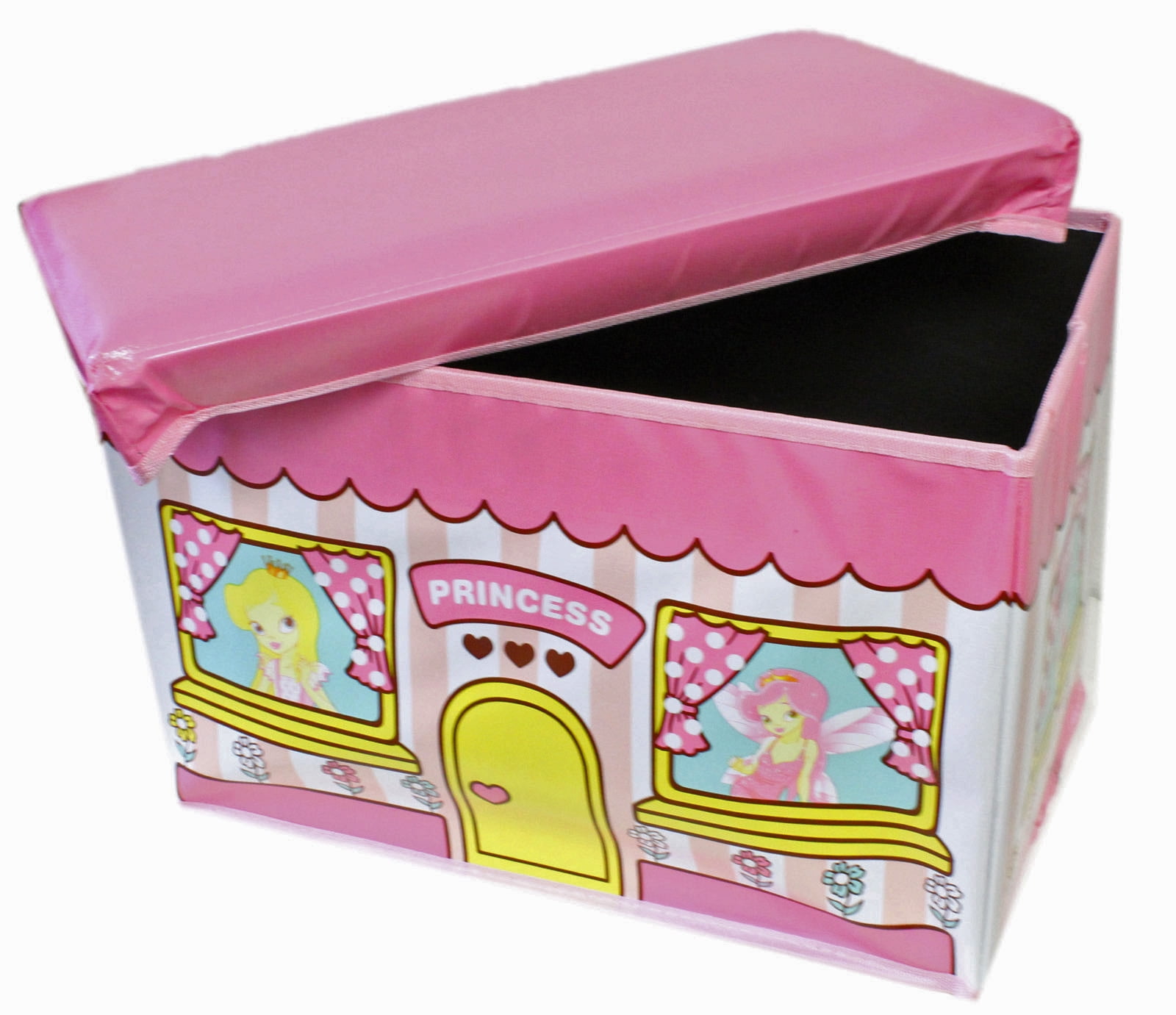 Pink Colored Princess House Folding Storage Stool - Toy Storage ...