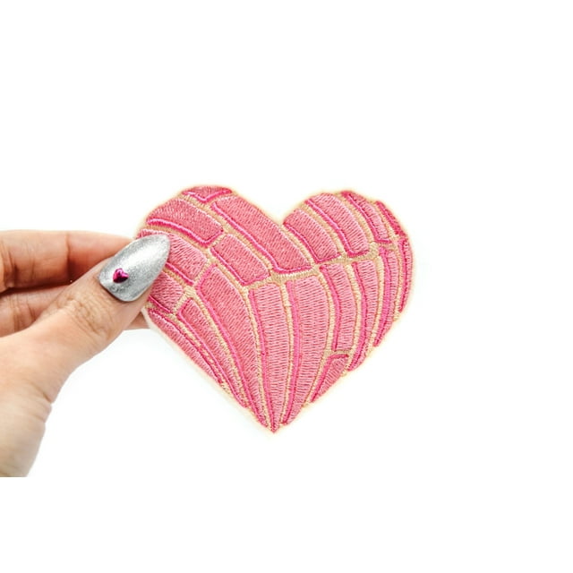 Pink Concha Pan Dulce Heart Iron On Embroidered Patch - Walmart.com