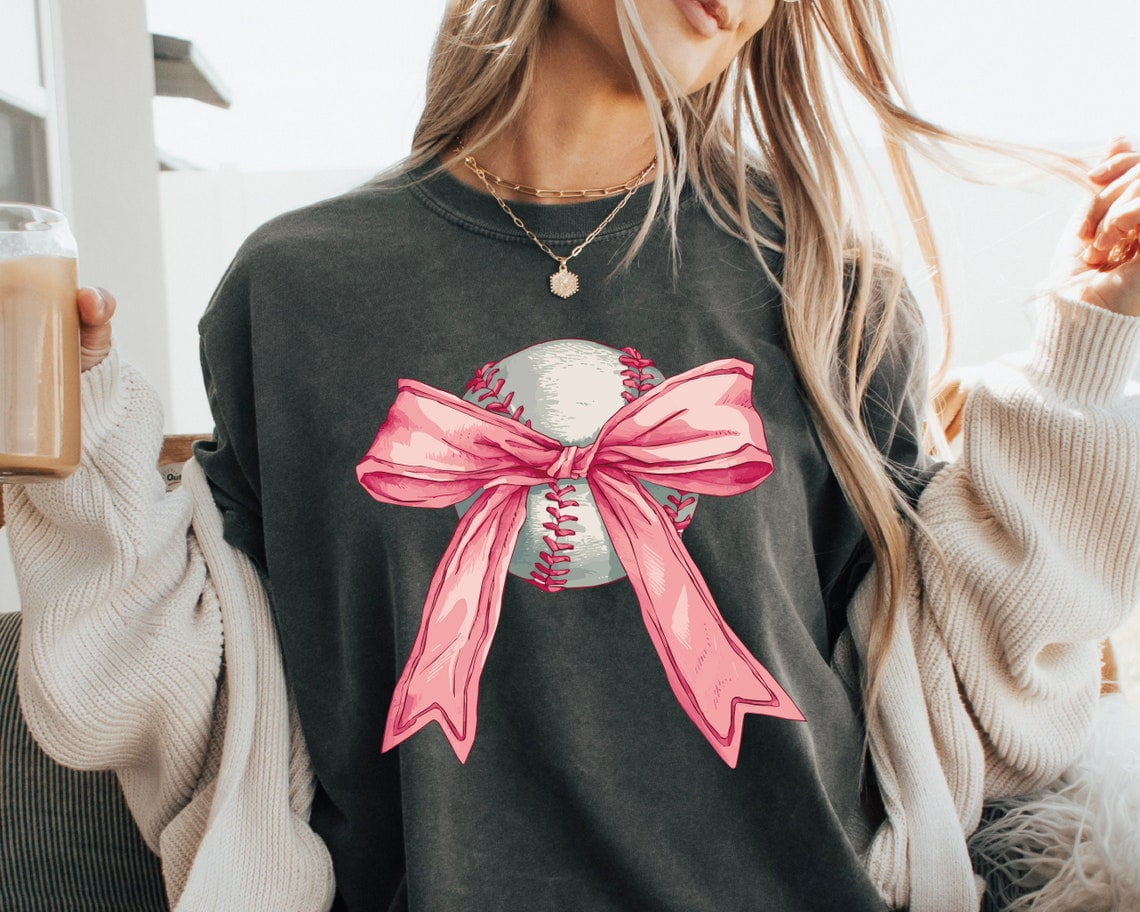 Pink Coquette Baseball shirt, Girly Baseball T-Shirt Print Sublimation ...