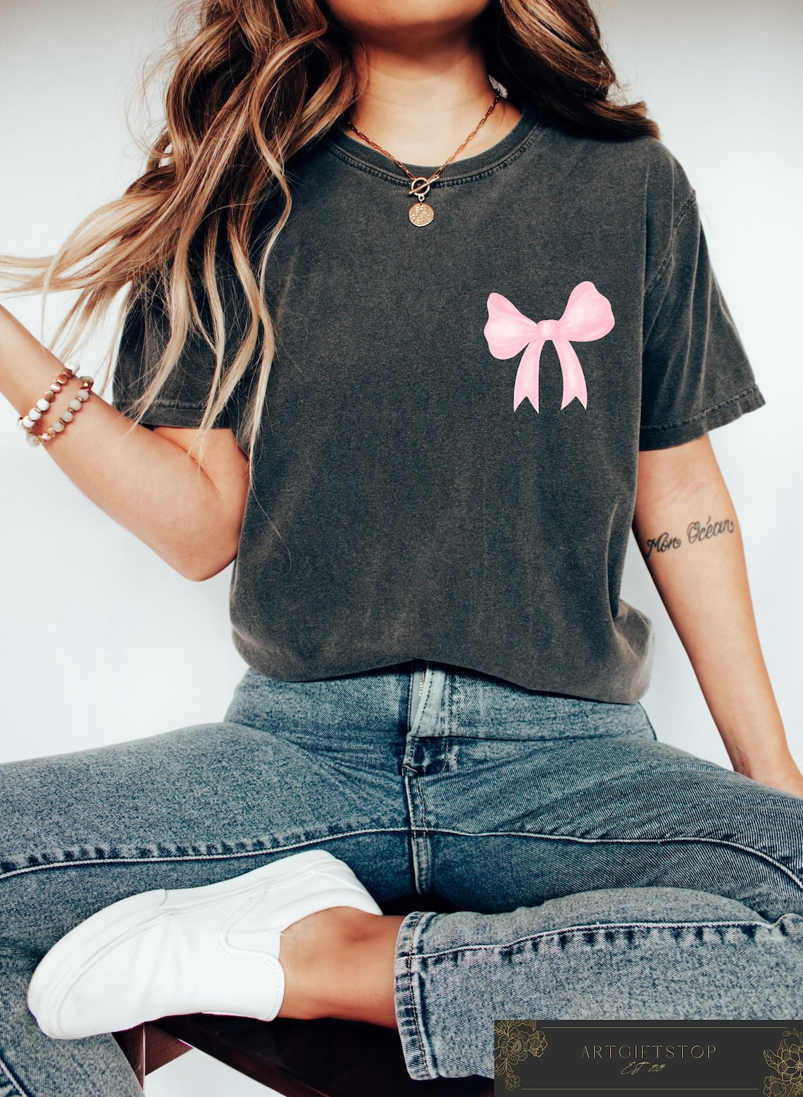 Pink Coquette Bow Girly Aesthetic T-Shirt - Walmart.com