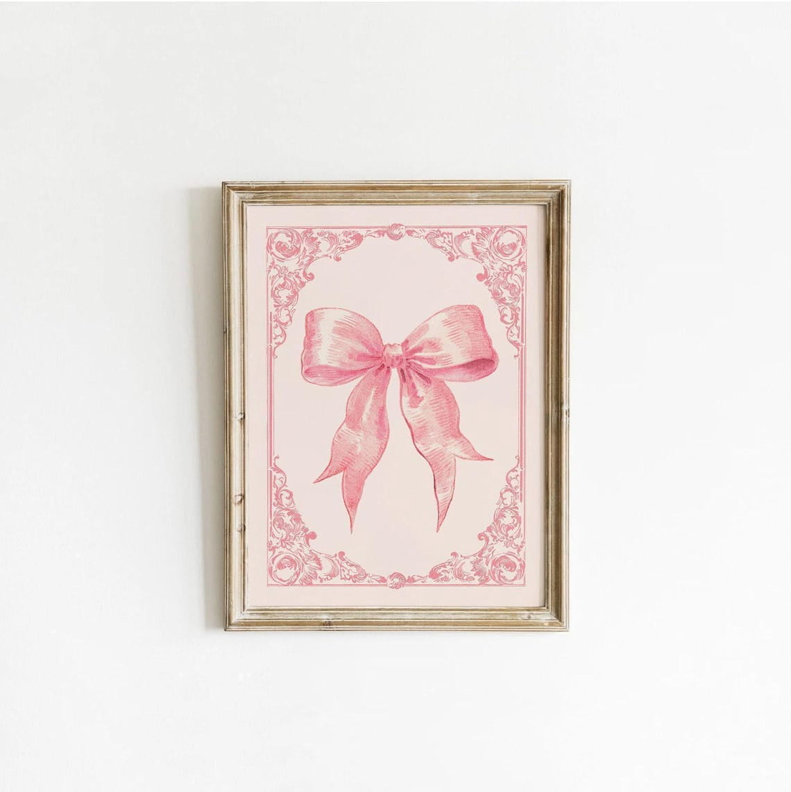 Pink Coquette Bow Preppy Aesthetic Vintage Girls Room Decor Retro Girly ...