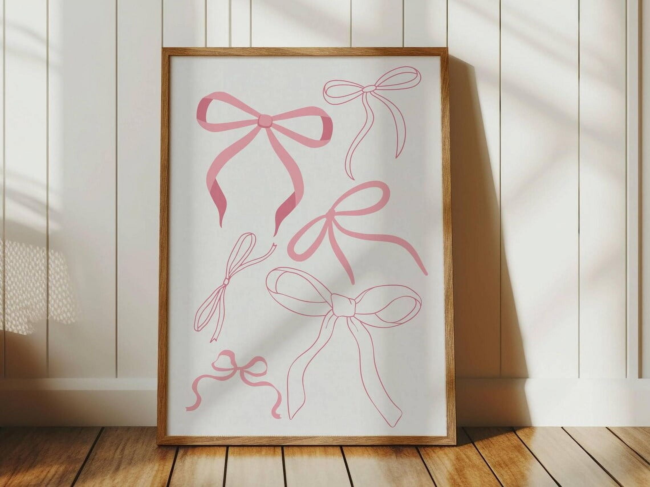 Pink Coquette Bows Print, Trendy Cowgirl Wall Art, Girly ...