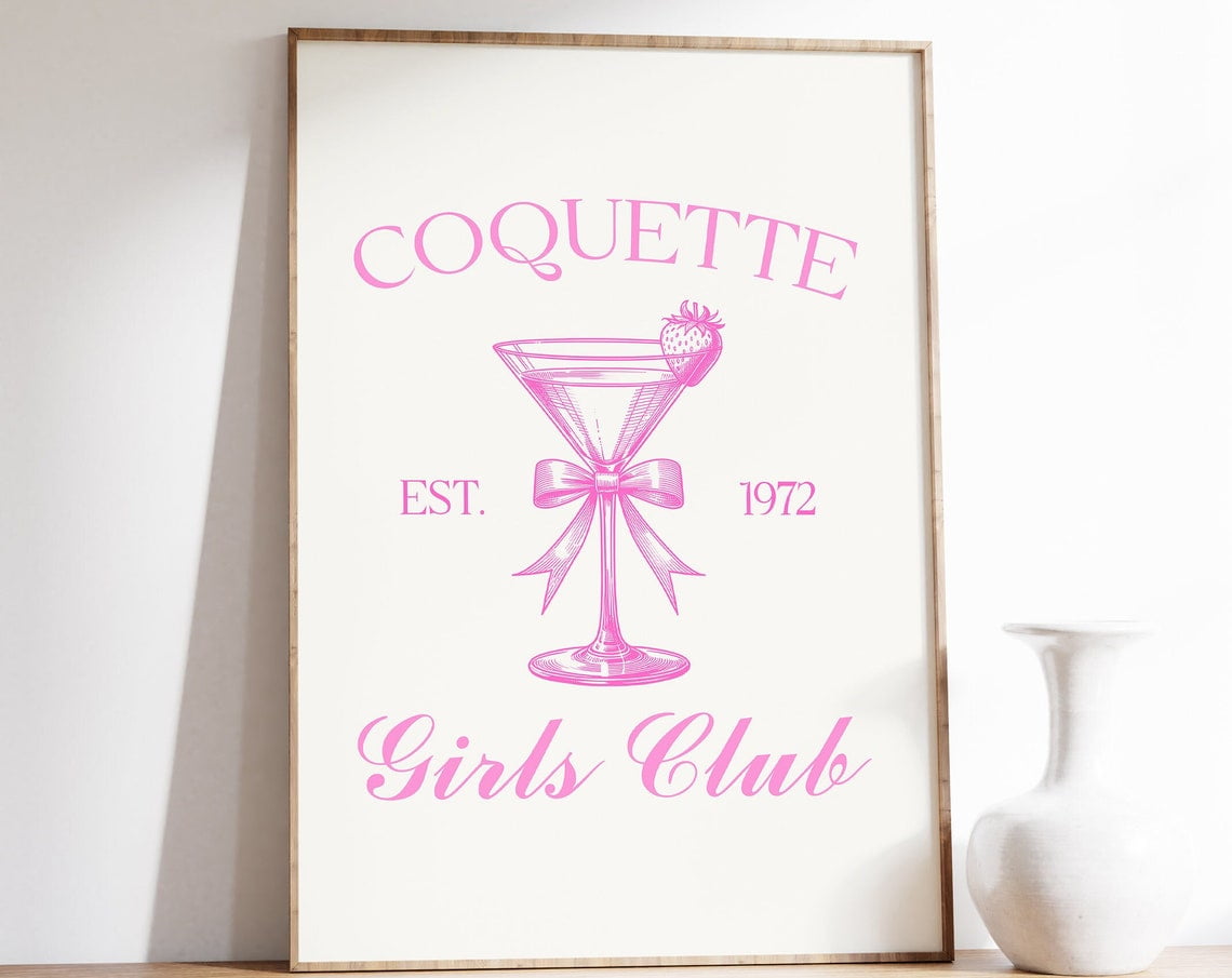 Pink Coquette Decor, Coquette Girls Club, Pink Bow Soft Girl Aesthetic ...