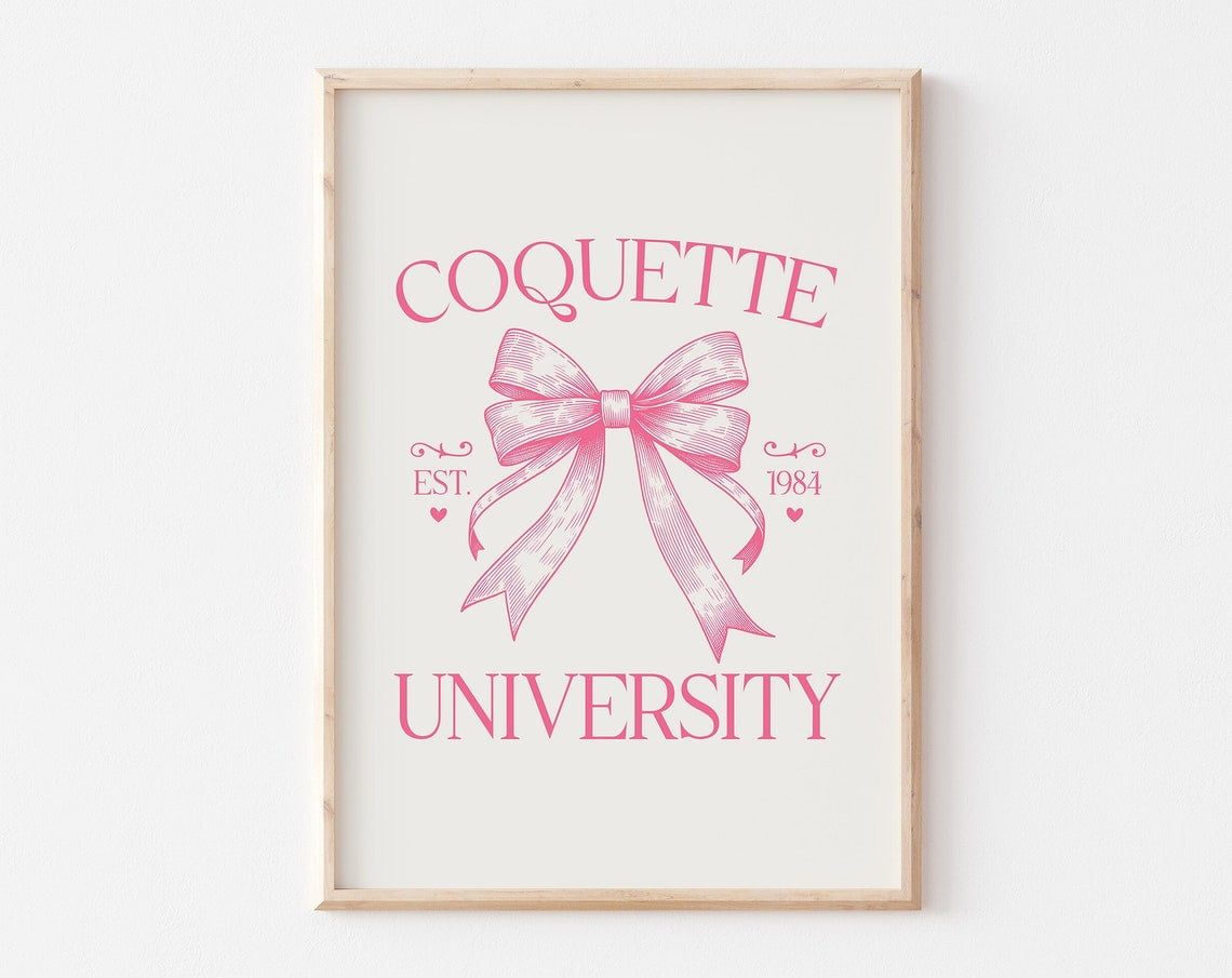 Pink Coquette Decor, Coquette University, Pink Bow Soft Girl Aesthetic ...